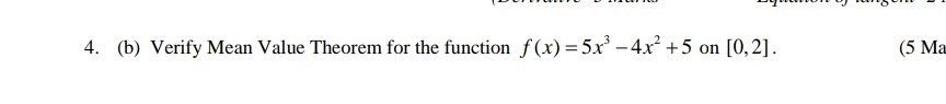 Solved 4. (b) Verify Mean Value Theorem for the function | Chegg.com
