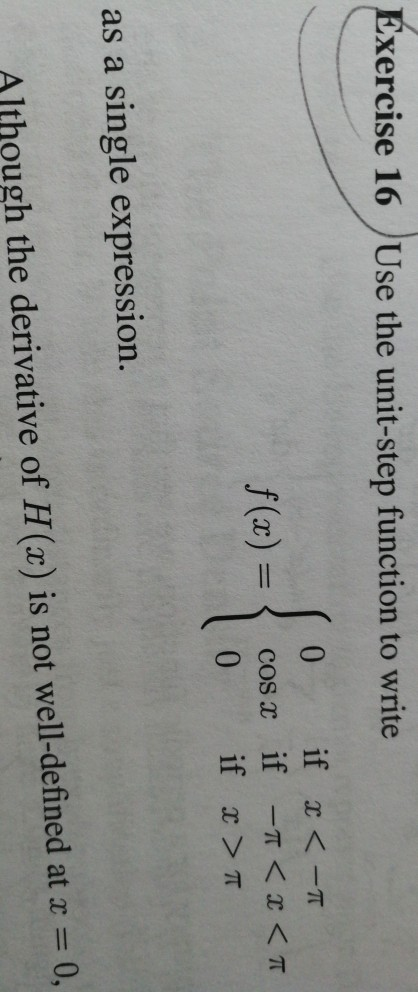 Solved The Heaviside step function, or unit-step function, | Chegg.com