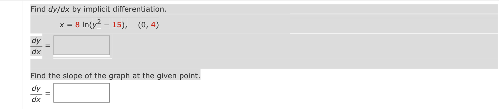 Solved Find dydx ﻿by implicit | Chegg.com