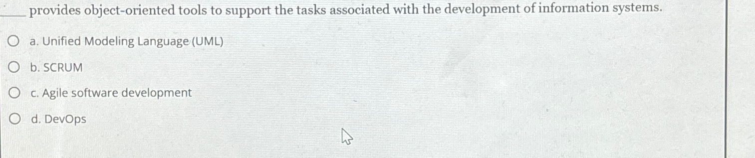 Solved provides object-oriented tools to support the tasks | Chegg.com