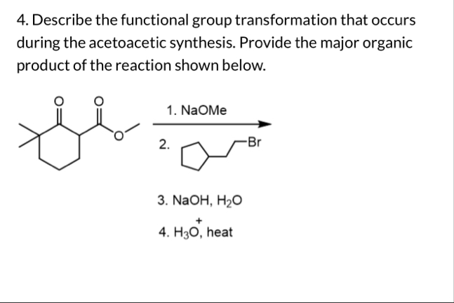 Solved Describe the functional group transformation that | Chegg.com