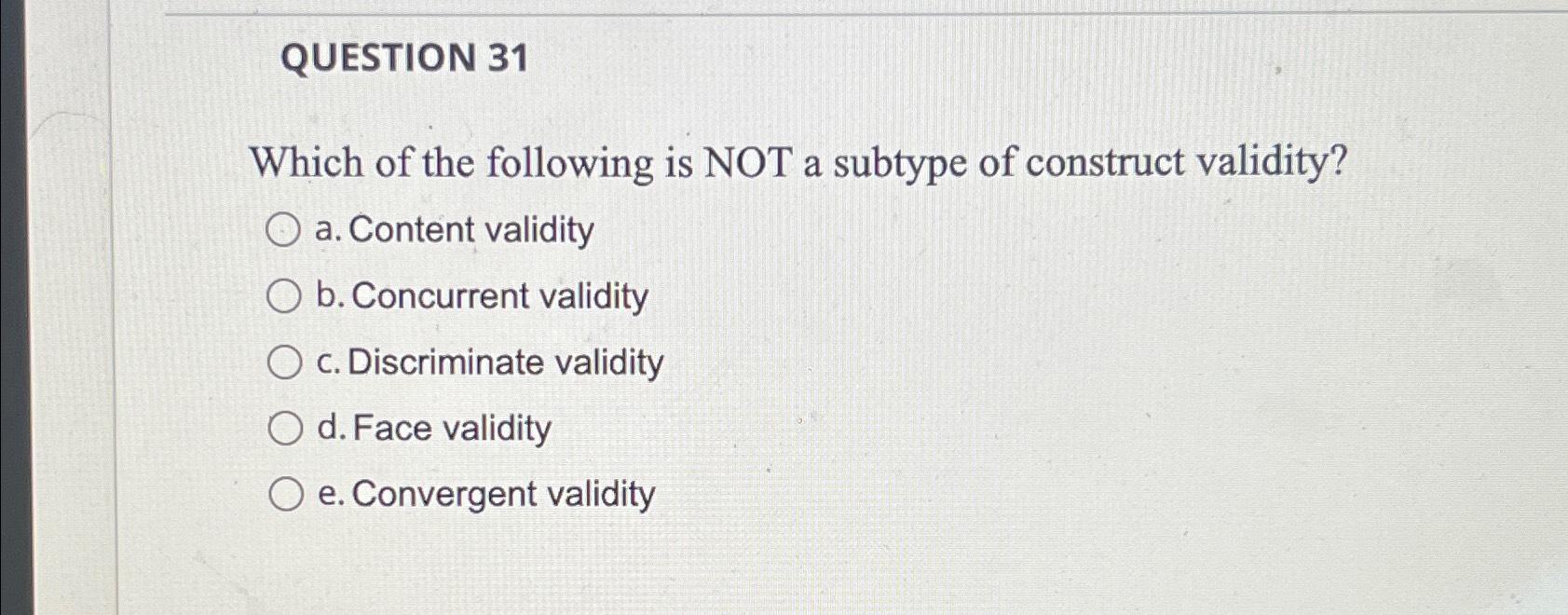 Solved QUESTION 31Which of the following is NOT a subtype of | Chegg.com