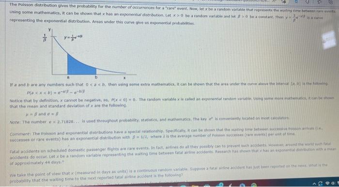 Solved representing the exponential distribution. Areas | Chegg.com