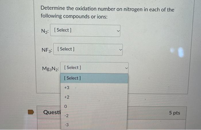 Solved Determine the oxidation number on nitrogen in each of | Chegg.com