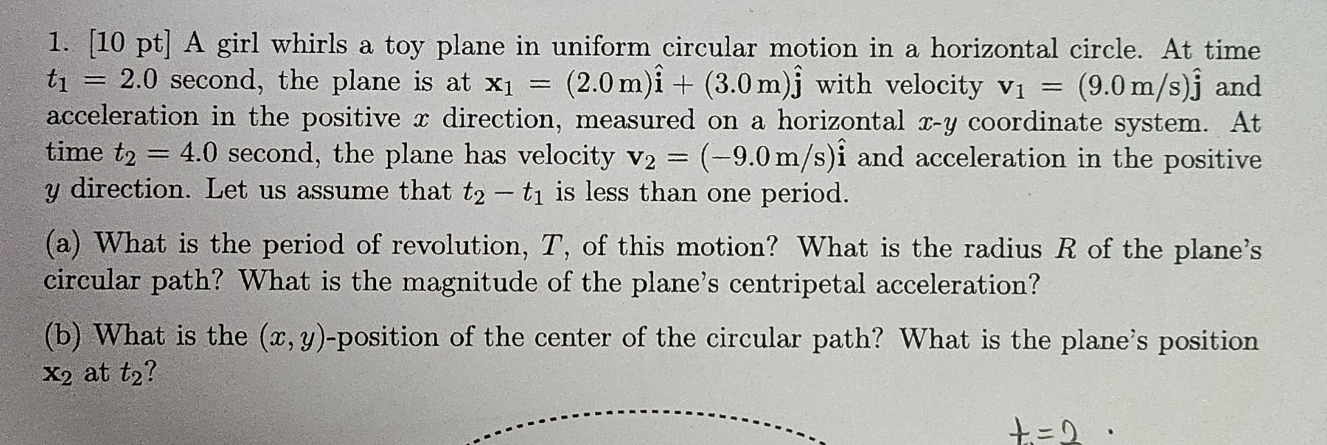 Solved 10pt ﻿A girl whirls a toy plane in uniform circular | Chegg.com