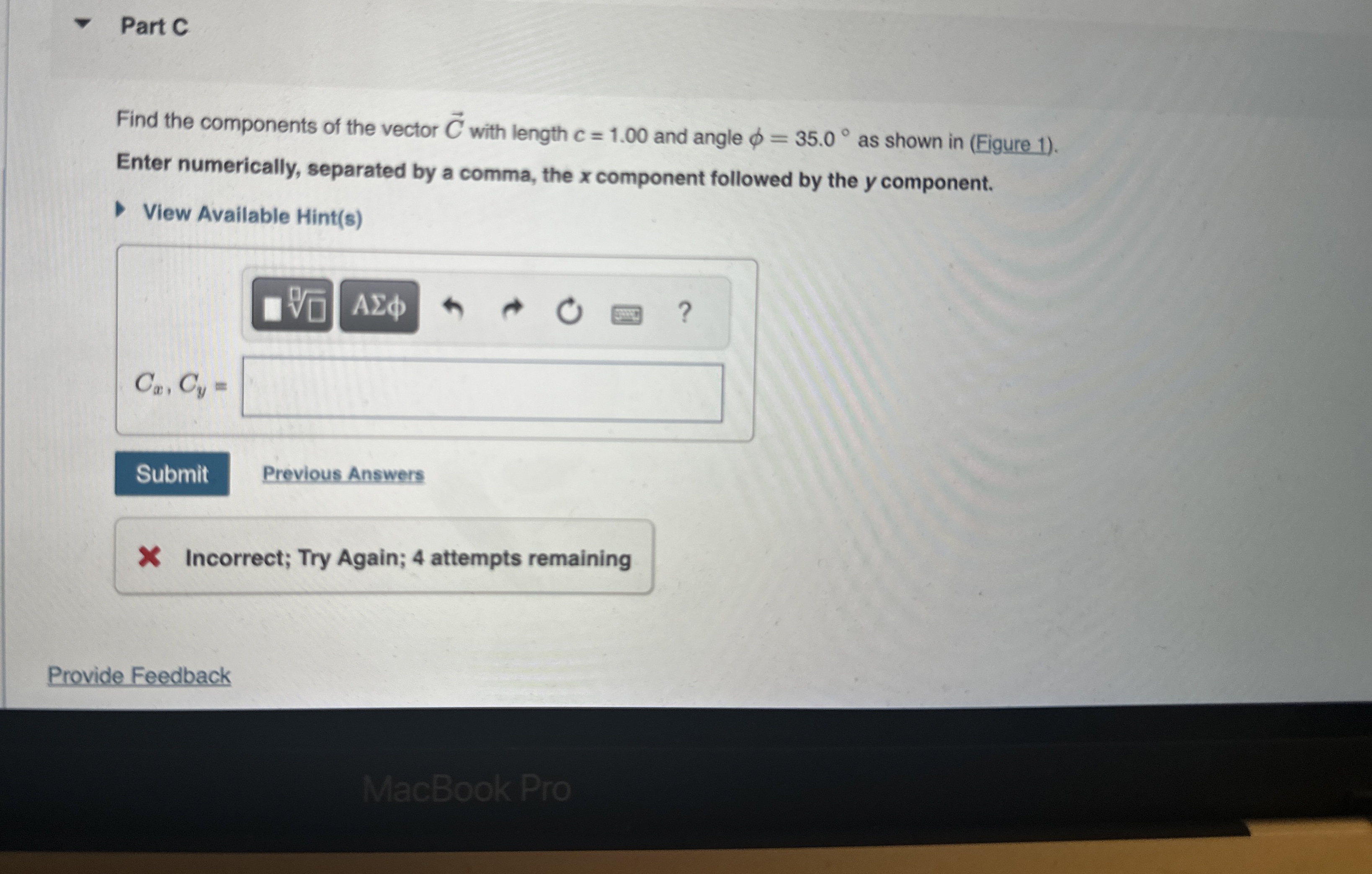 Solved +- ﻿Resolving Vector Components with | Chegg.com