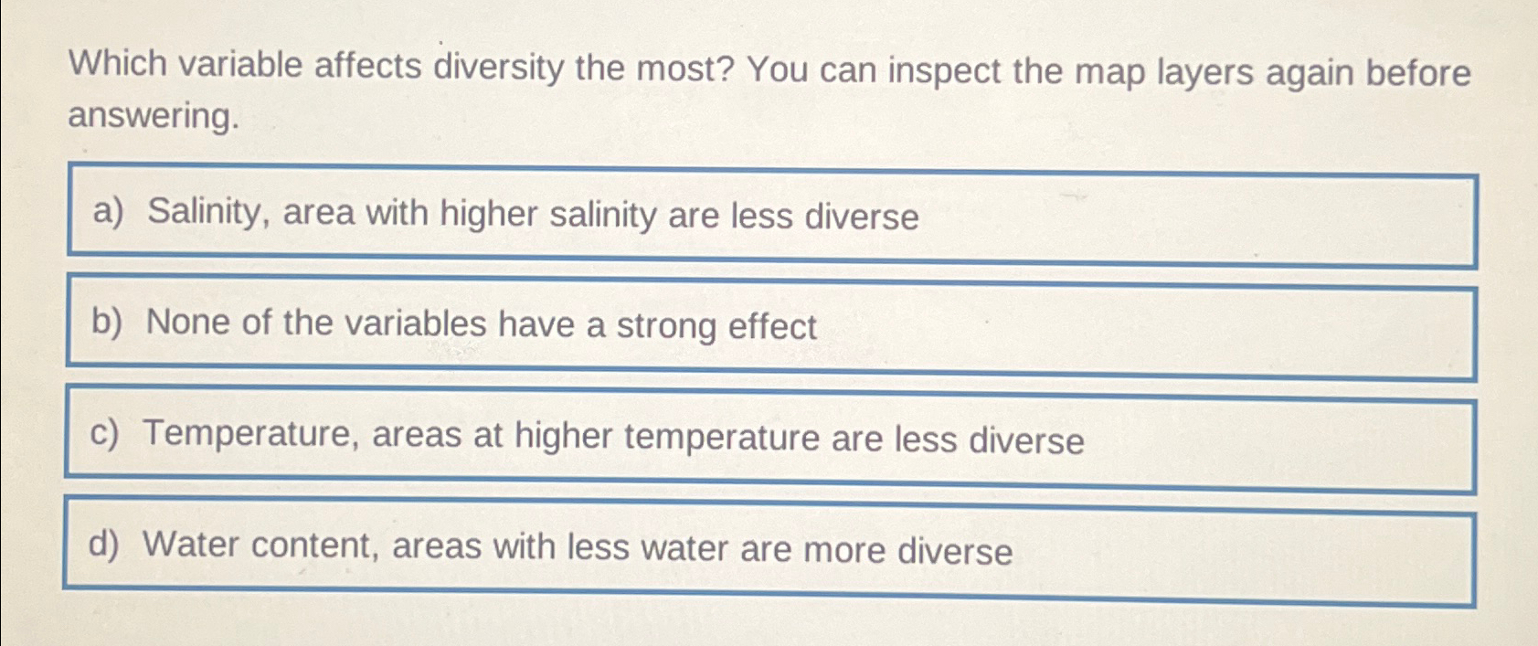 Solved Which variable affects diversity the most? You can | Chegg.com
