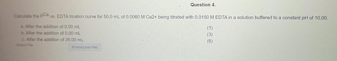 Solved Calculate the PCa vs. EDTA titration curve for 50.0 | Chegg.com