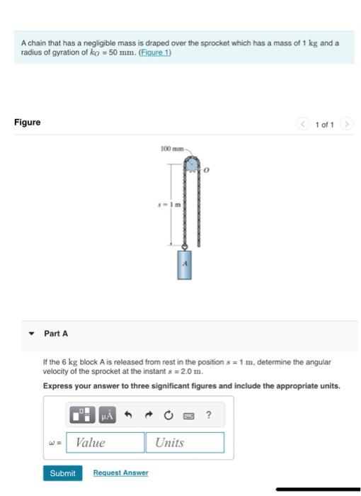 Solved A chain that has a negligible mass is draped over the | Chegg.com