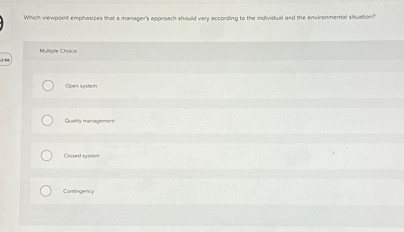 Solved Which viewpoint emphasizes that a manager's approach | Chegg.com