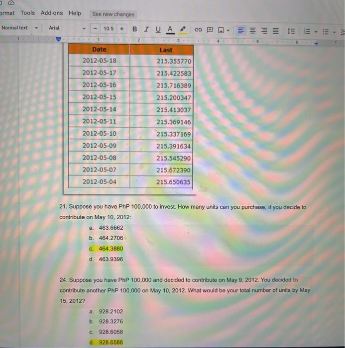 Solved ormat Tools Add-ons Help See new changes Normal text | Chegg.com