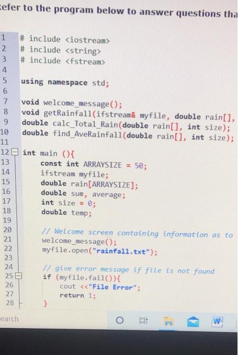 Solved Cefer to the program below to answer questions tha 1 | Chegg.com