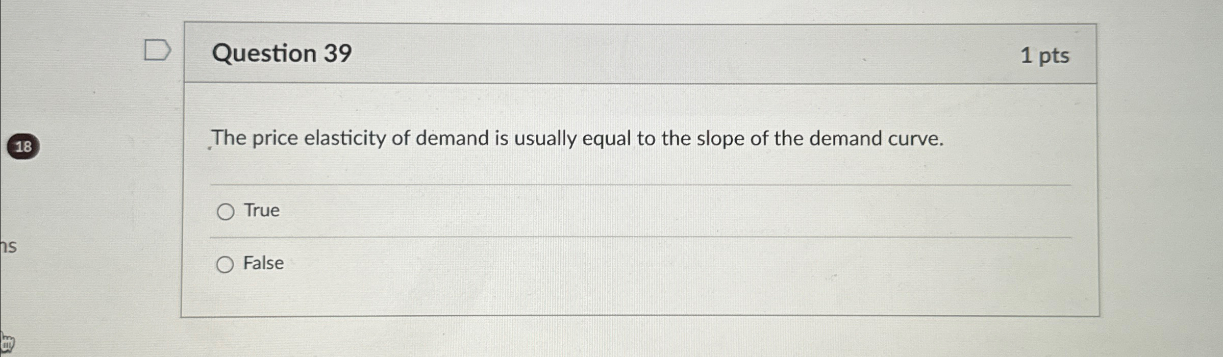 Solved Question 391 ﻿ptsThe price elasticity of demand is | Chegg.com