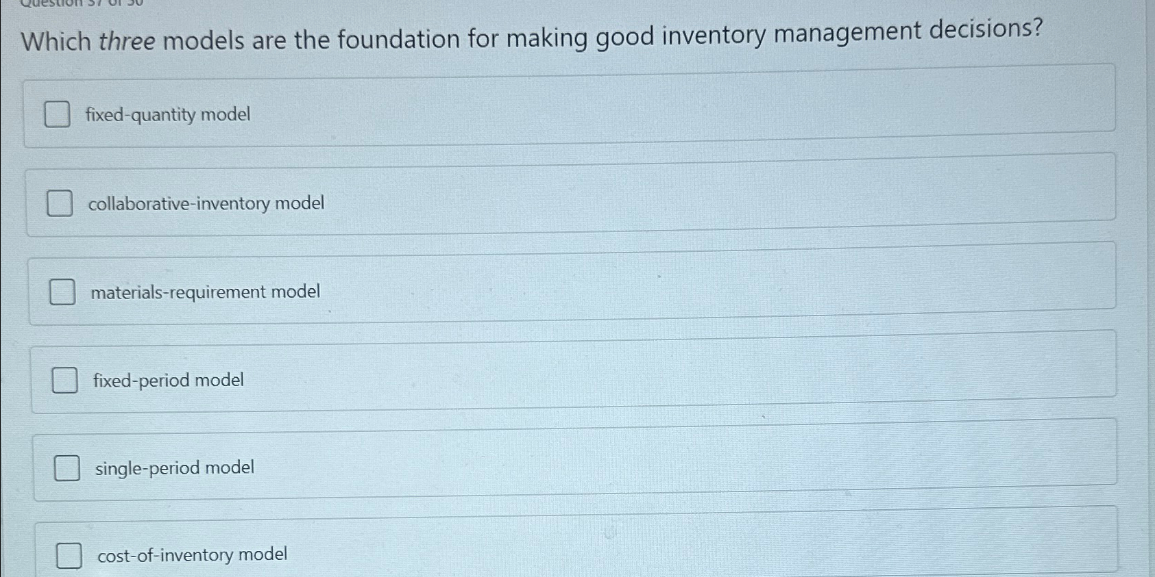 Solved Which three models are the foundation for making good | Chegg.com