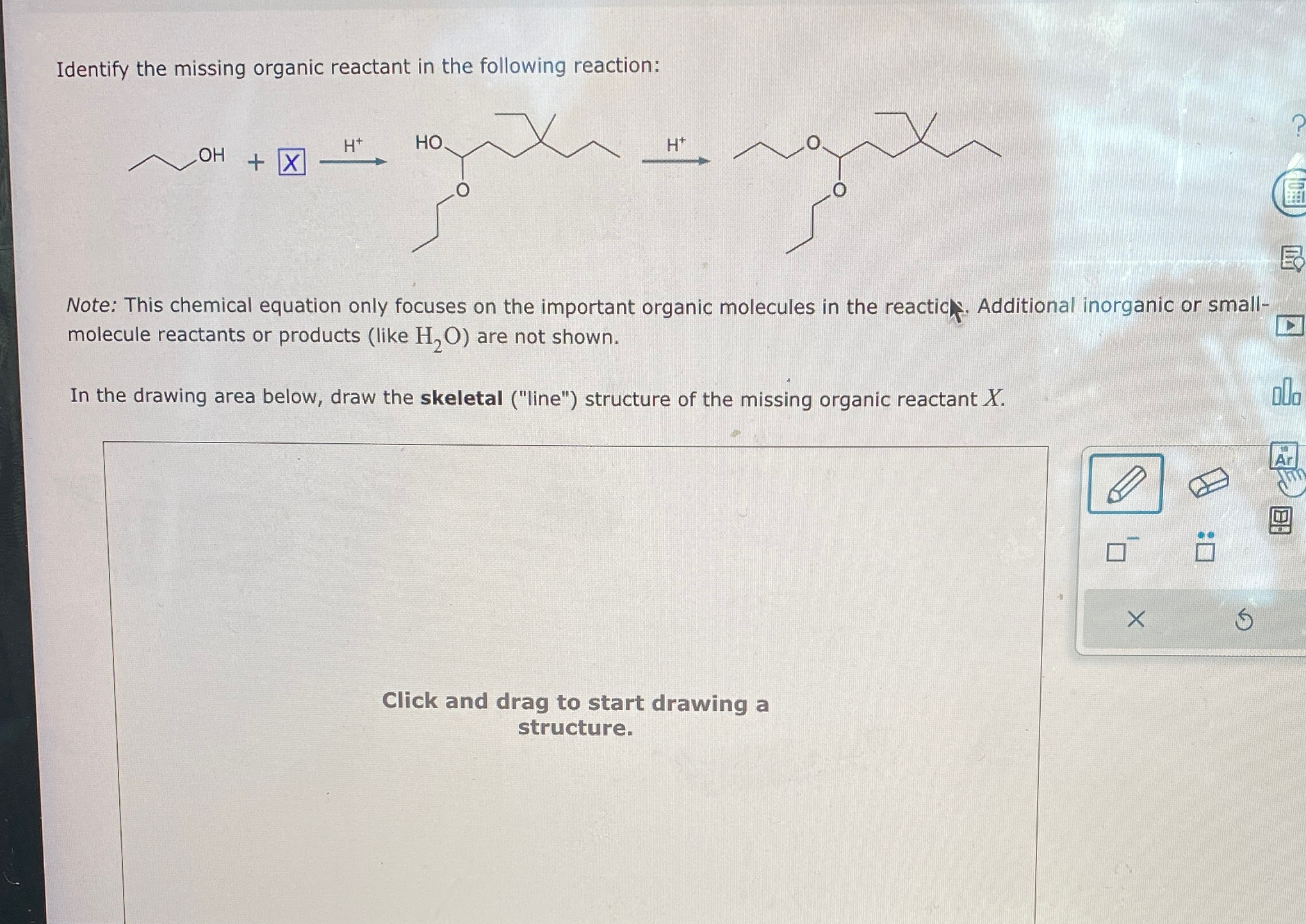 Solved Identify the missing organic reactant in the | Chegg.com