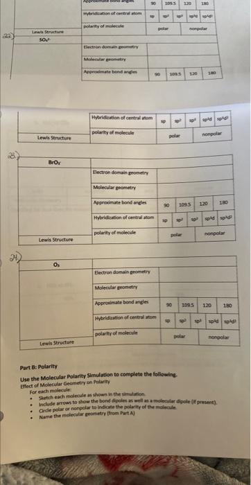 Solved Part Bs Polarity Use the Molecular Polarity | Chegg.com