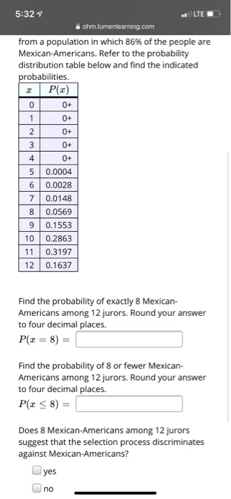 Solved LTE 1 5:32 ohm.lumenlearning.com from a population in | Chegg.com