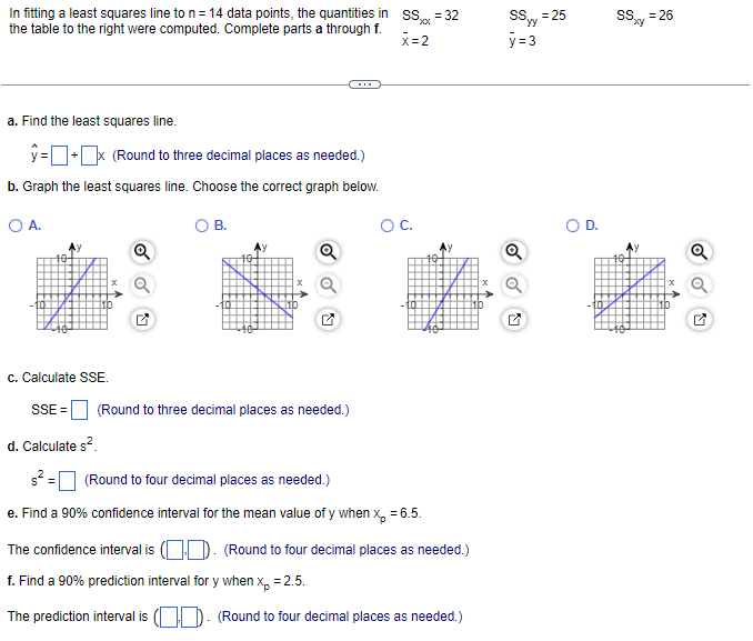 Solved In fitting a least squares line to n=14 data points, | Chegg.com