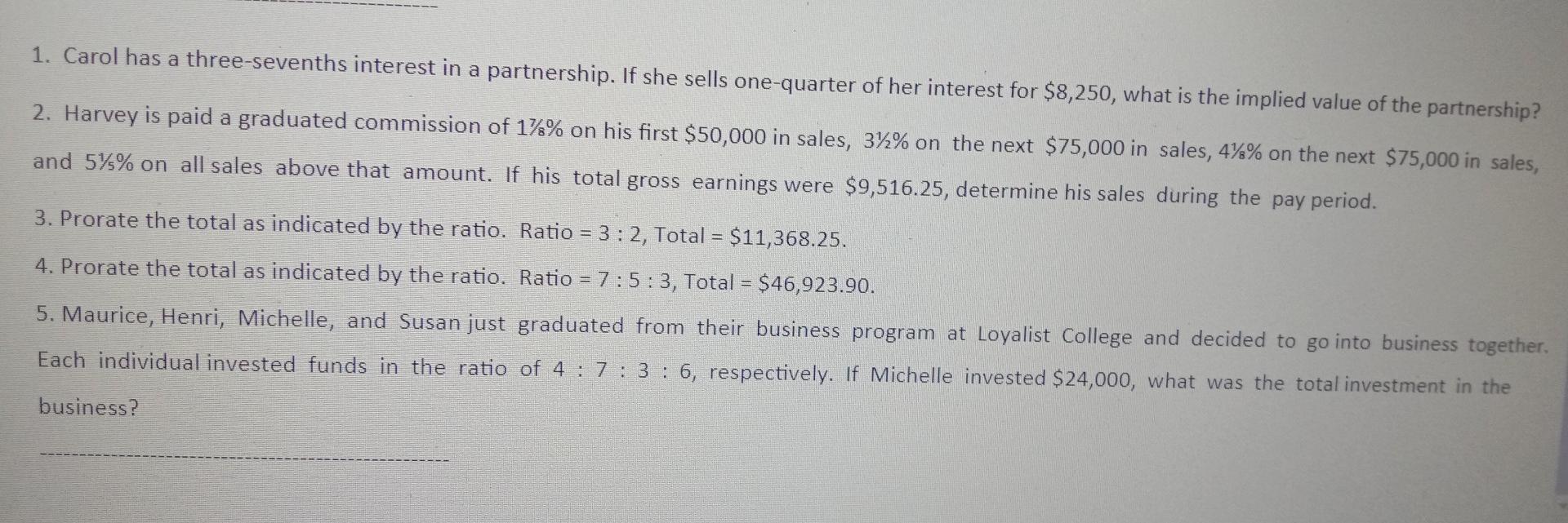 Solved 1. Carol has a three-sevenths interest in a | Chegg.com
