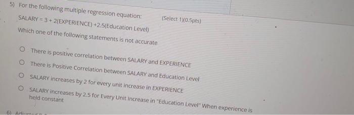 Solved 4) When we solve a simple linear regression problem, | Chegg.com