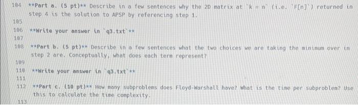 Solved \#\# Question 3: Floyd-Warshall Analysis (20 pts) | Chegg.com Solved \#\# Question 3: Floyd-Warshall Analysis (20 pts) | Chegg.com