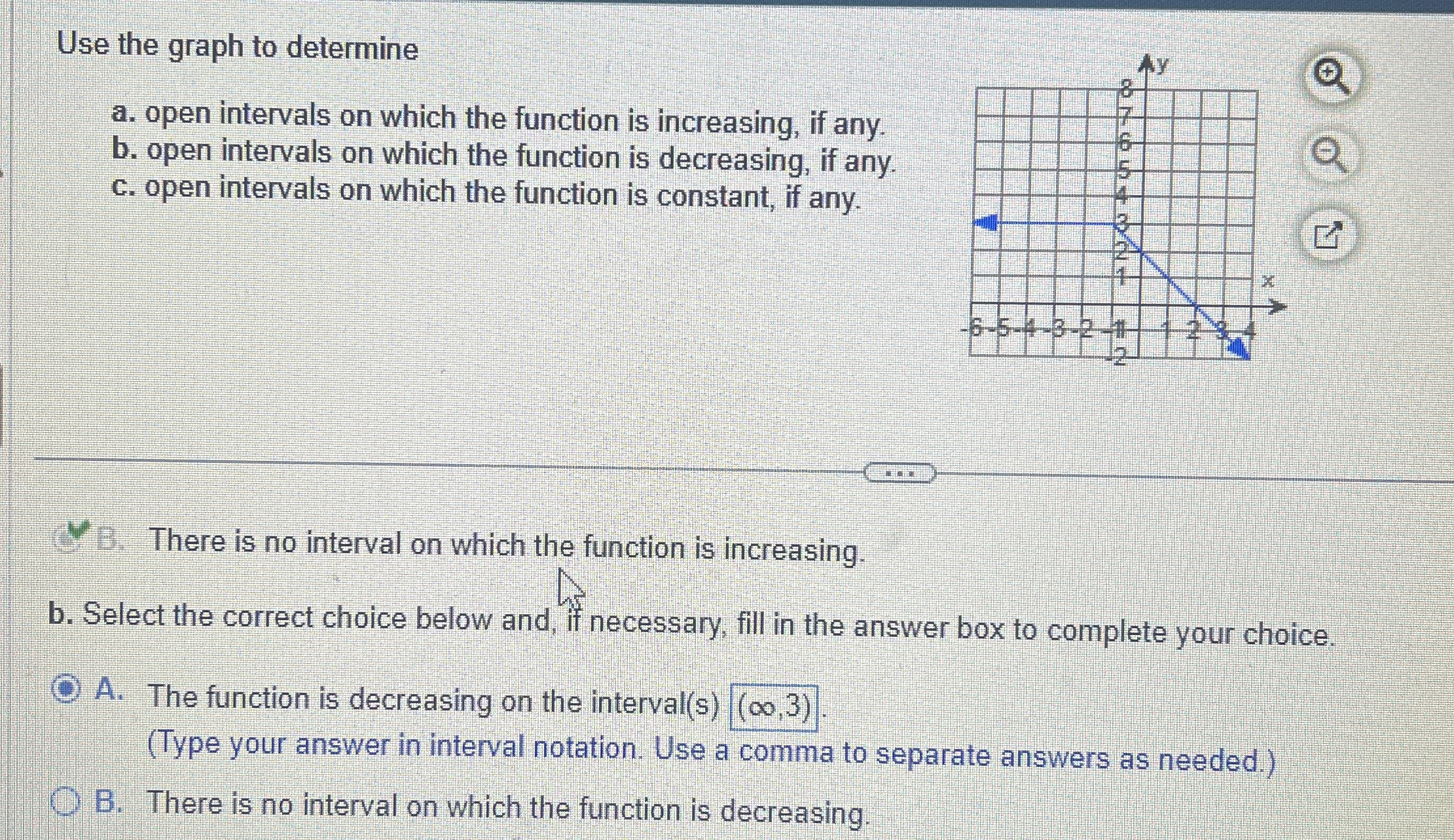 Use the graph to determinea. ﻿open intervals on which | Chegg.com