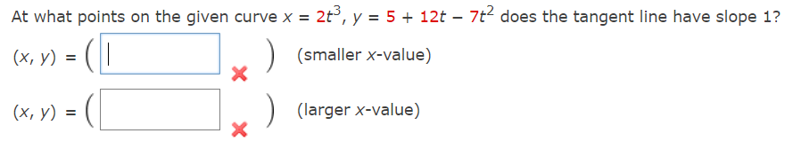 Solved At what points on the given curve x=2t3,y=5+12t-7t2 | Chegg.com
