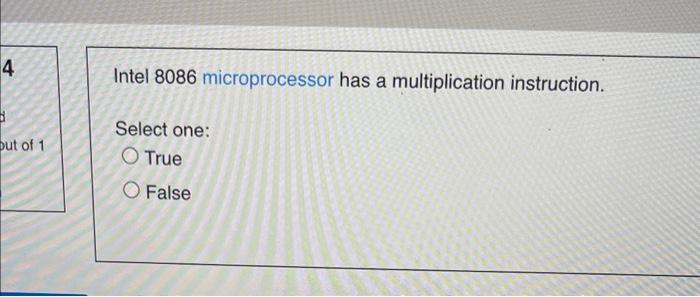 Solved Intel 8086 Microprocessor Has A Multiplication