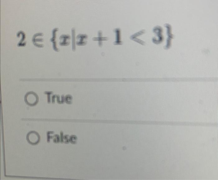 Solved 2∈{x∣x+1
