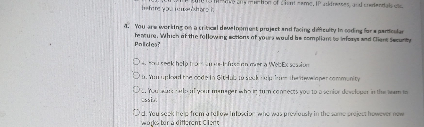 Solved before you reuse/share it4. ﻿You are working on a | Chegg.com