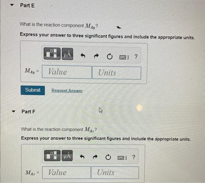 Solved Part AWhat is the reaction component Ax?Part B What | Chegg.com