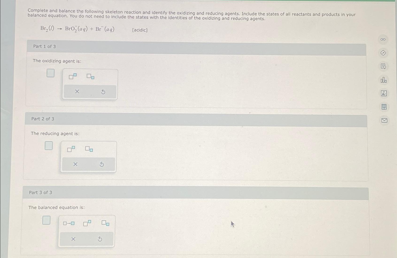 Solved Complete and balance the following skeleton reaction | Chegg.com