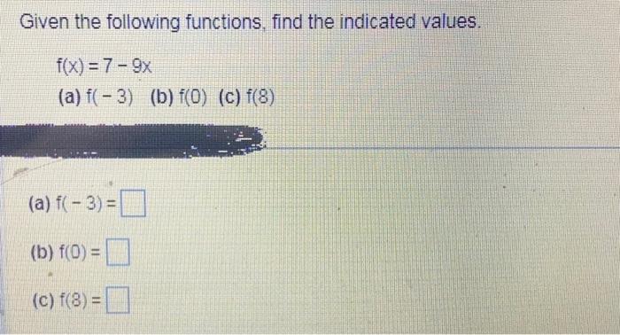 Solved Given the following functions, find the indicated | Chegg.com