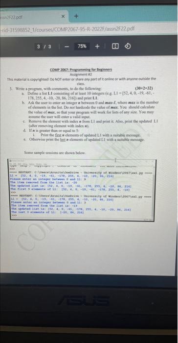 Solved COMP 2067i Progummint for Beginners Assigntitat in | Chegg.com