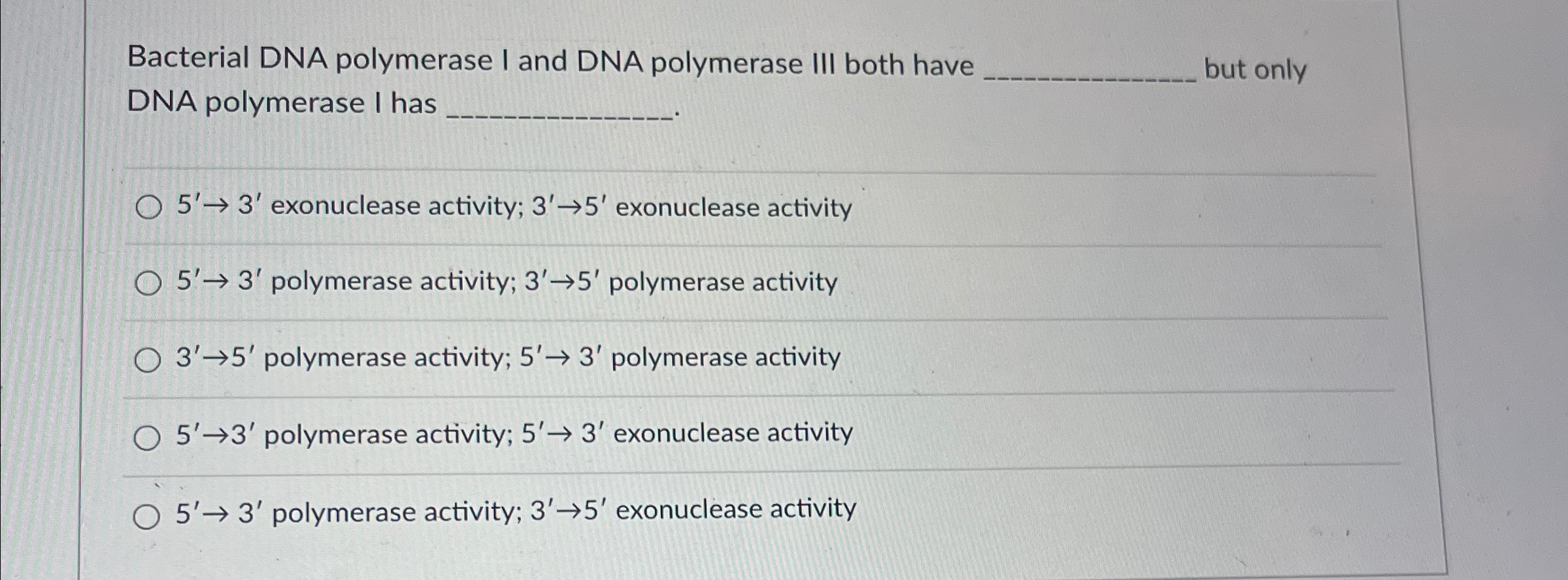 Solved Bacterial DNA polymerase I and DNA polymerase III | Chegg.com