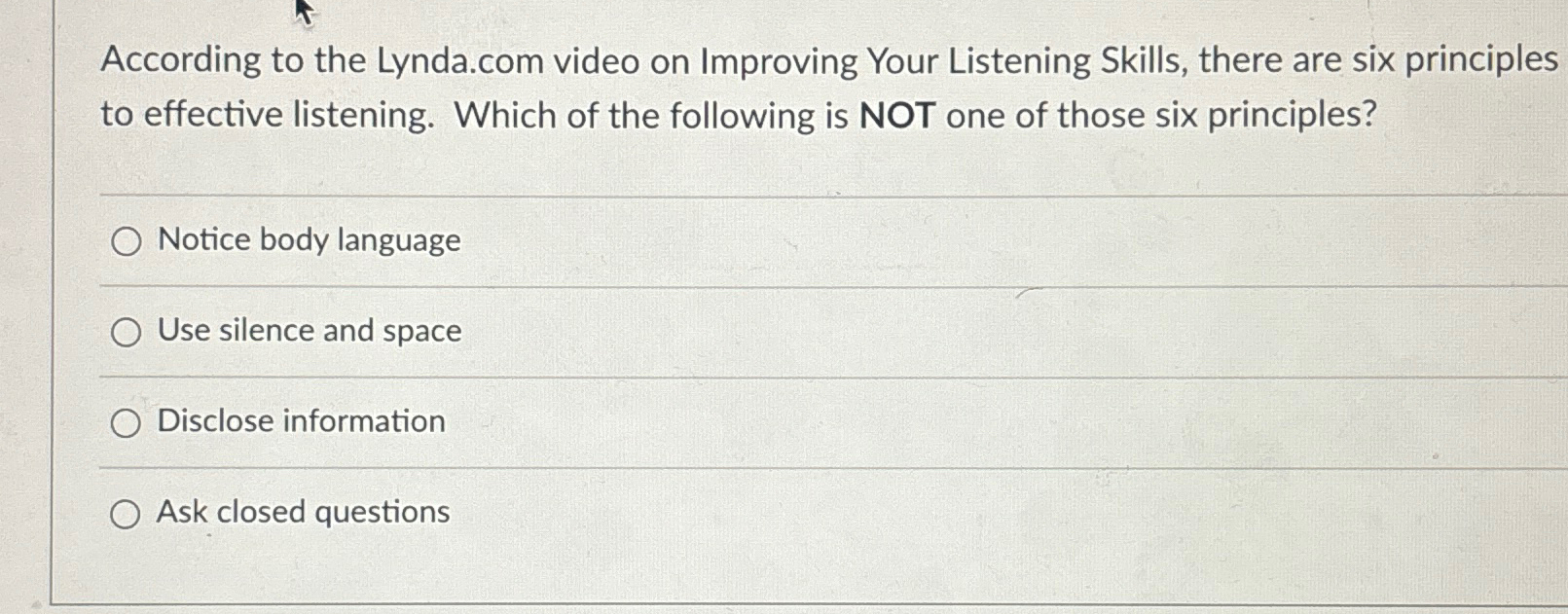 Solved According to the Lynda.com video on Improving Your | Chegg.com
