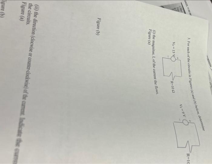 Solved 3. For each of the circuits in Figures (a) and (i) | Chegg.com