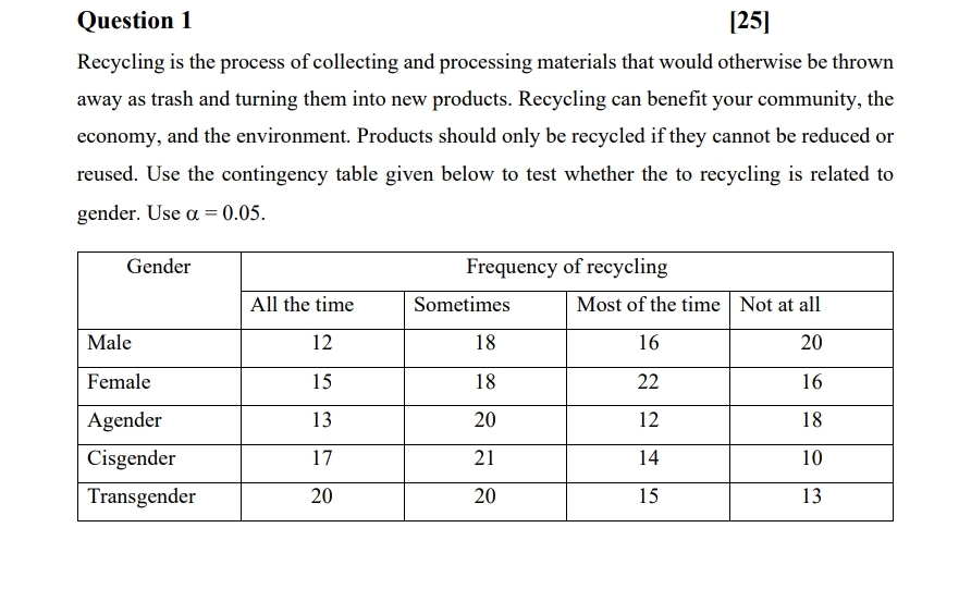 Solved Question 1[25]Recycling is the process of collecting | Chegg.com