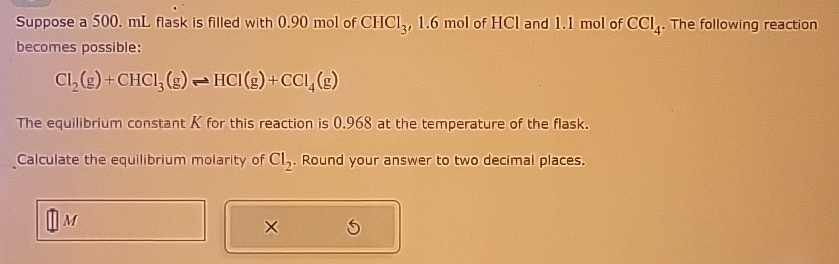 Solved Suppose a 500.mL ﻿flask is filled with 0.90mol of | Chegg.com