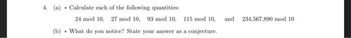 Solved 4. (a) . Calculate each of the following quantities: | Chegg.com