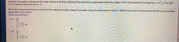 Solved Use both the washer method and the shell method to | Chegg.com