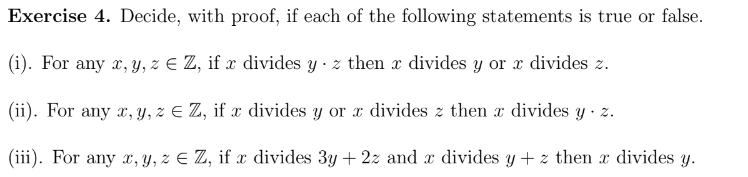Solved Exercise 4. ﻿Decide, with proof, if each of the | Chegg.com