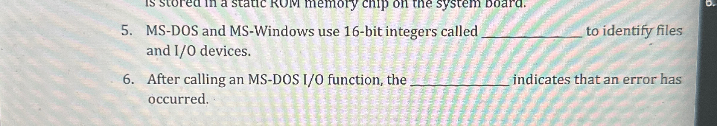 Solved MS-DOS and MS-Windows use 16-bit integers called to | Chegg.com