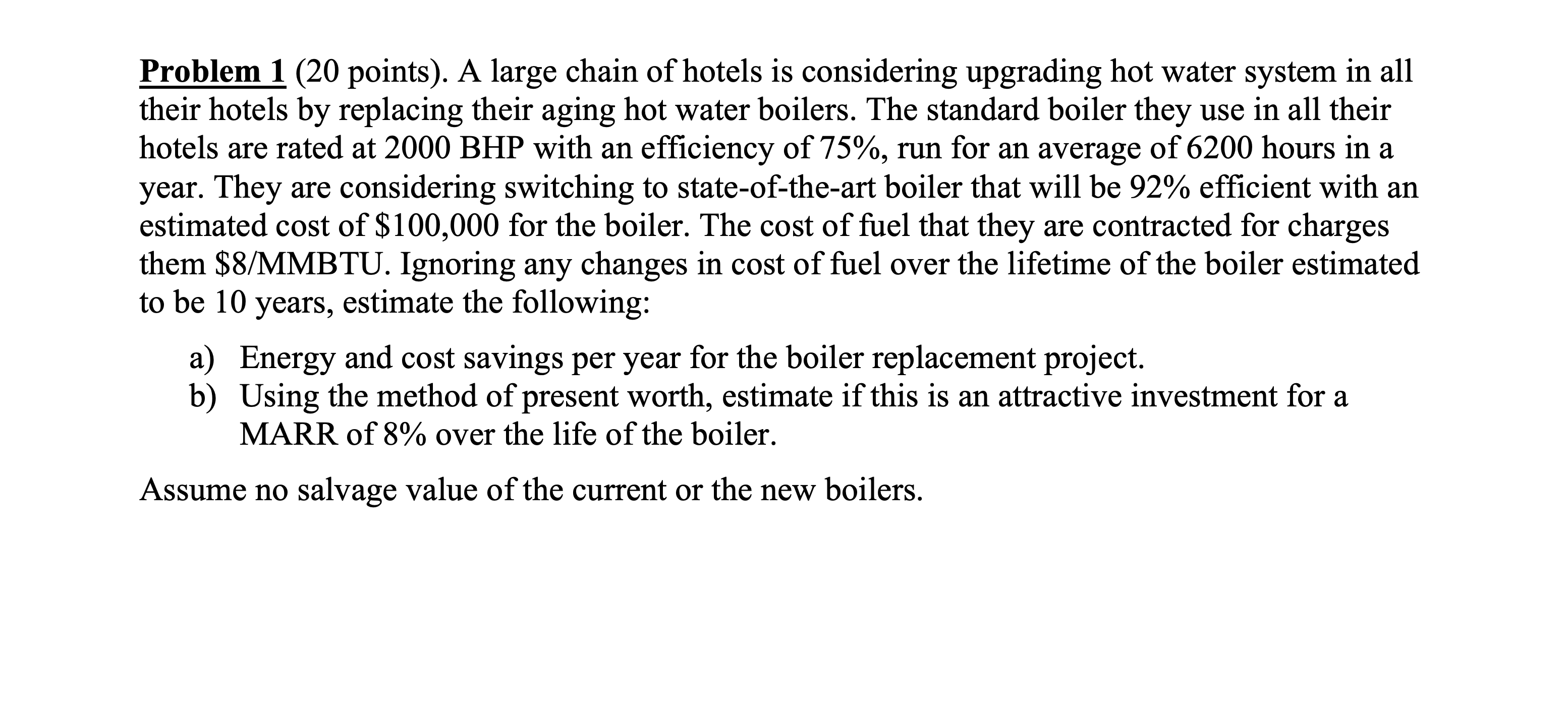 Solved Problem 1 ( 20 ﻿points). ﻿A large chain of hotels is | Chegg.com