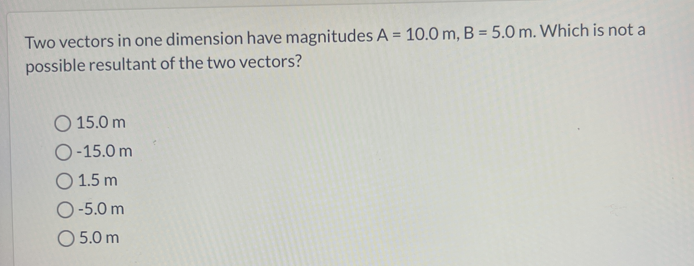 Two vectors in one dimension have magnitudes | Chegg.com