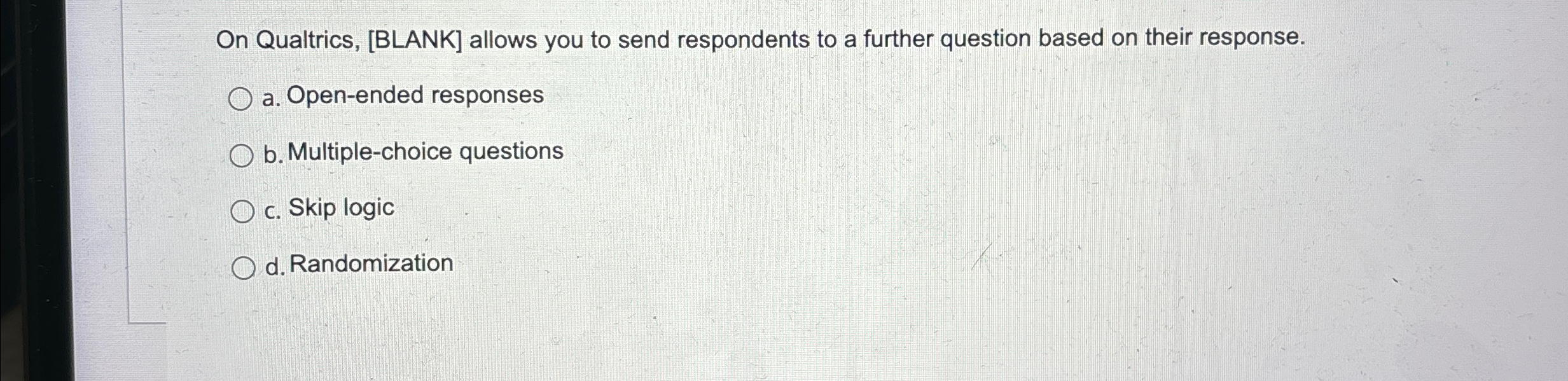 Solved On Qualtrics, [BLANK] ﻿allows you to send respondents | Chegg.com