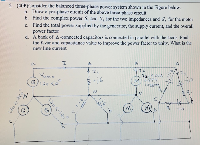 Solved 2. (40P)Consider the balanced three-phase power | Chegg.com