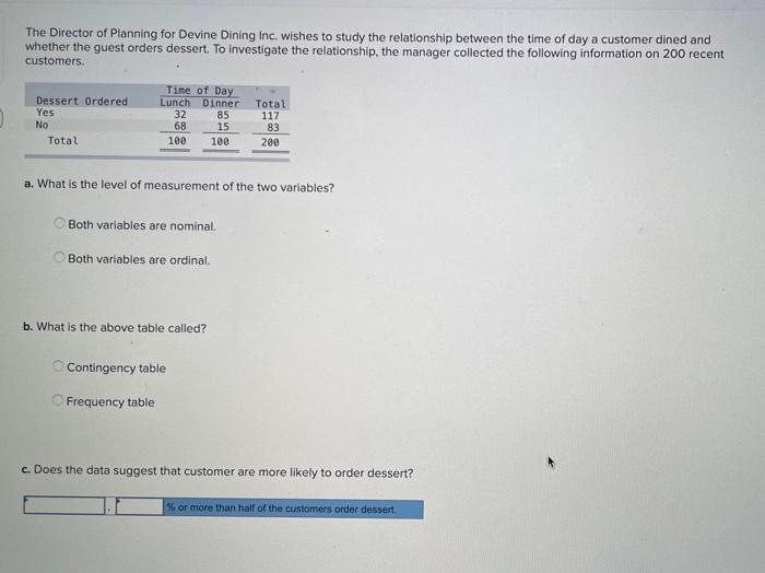 Solved In a contingency table, we describe the relationship | Chegg.com