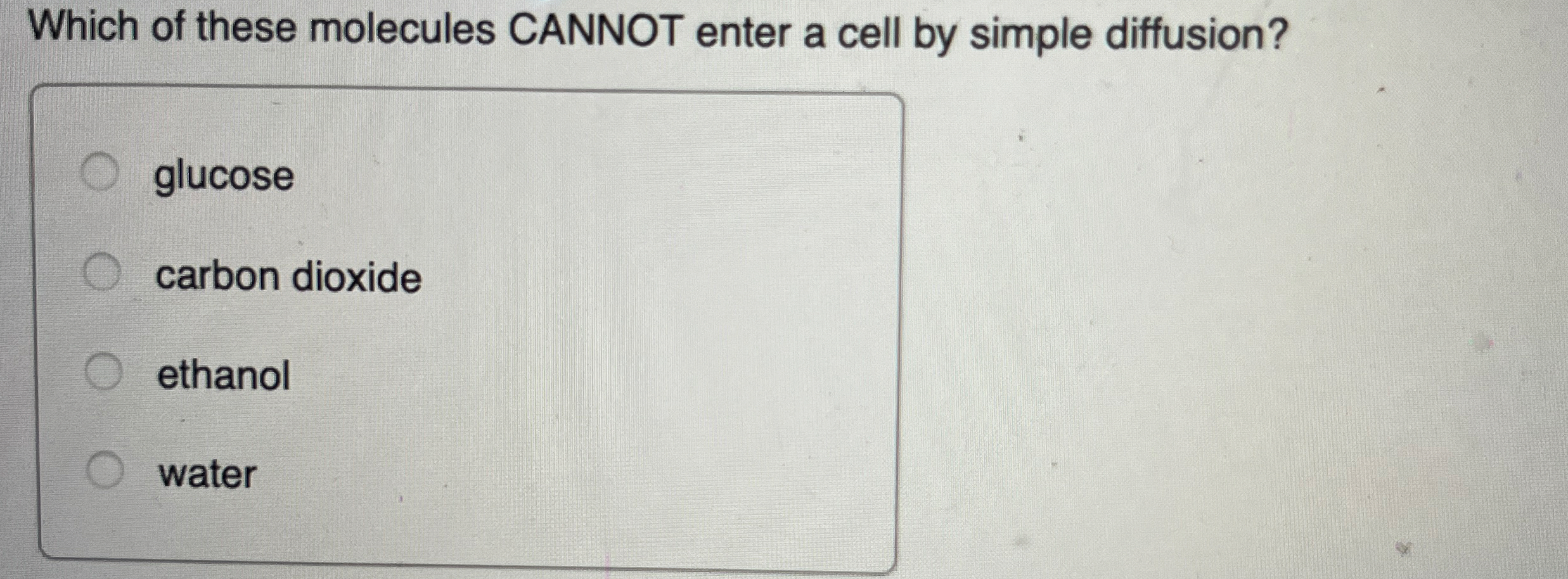 Solved Which of these molecules CANNOT enter a cell by | Chegg.com