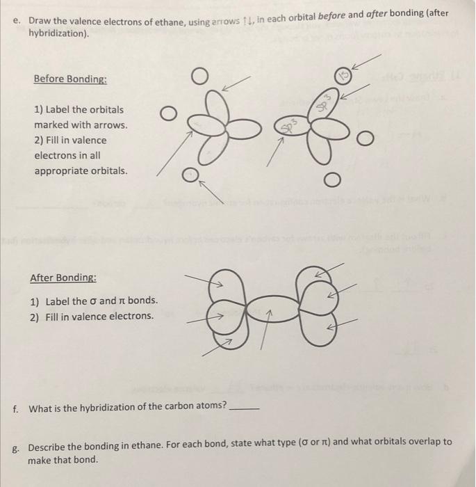 Solved e. Draw the valence electrons of ethane, using arrows | Chegg.com